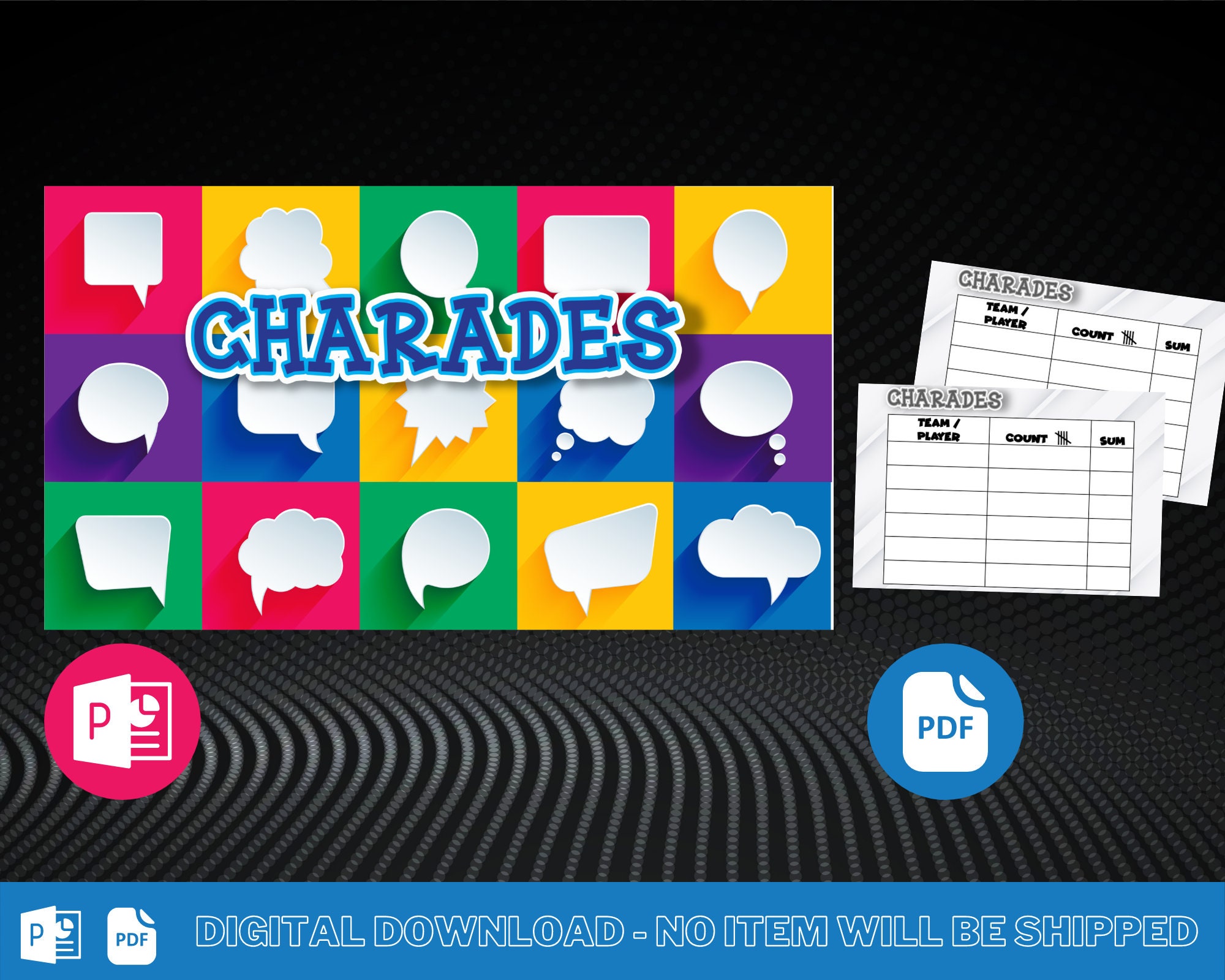 Charades Game Powerpoint Game Party Game Family Party Game Lockdown ...