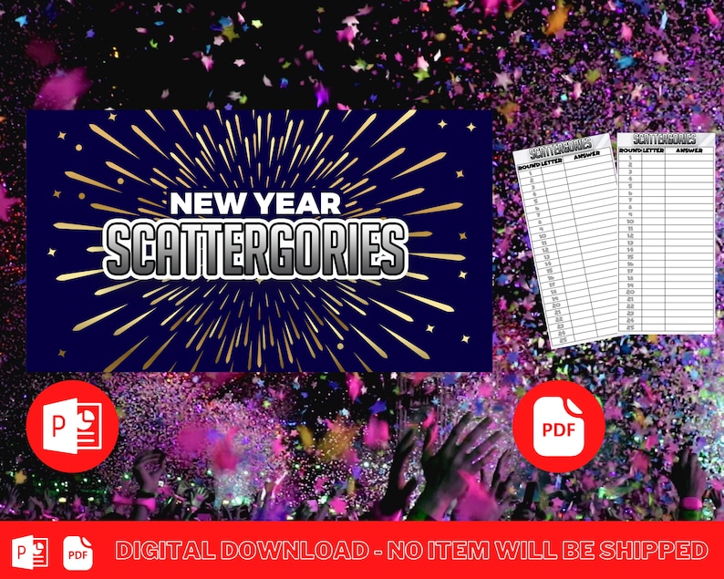 Scattergories New Years Game | Powerpoint Game | Party Game | Family ...