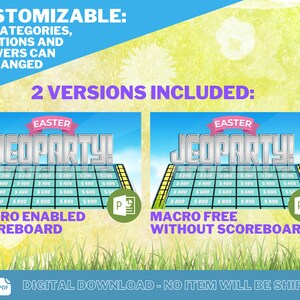 Jeoparty Game EASTER | Powerpoint Game | Game for Zoom | Virtual Party Game | Customizable ...