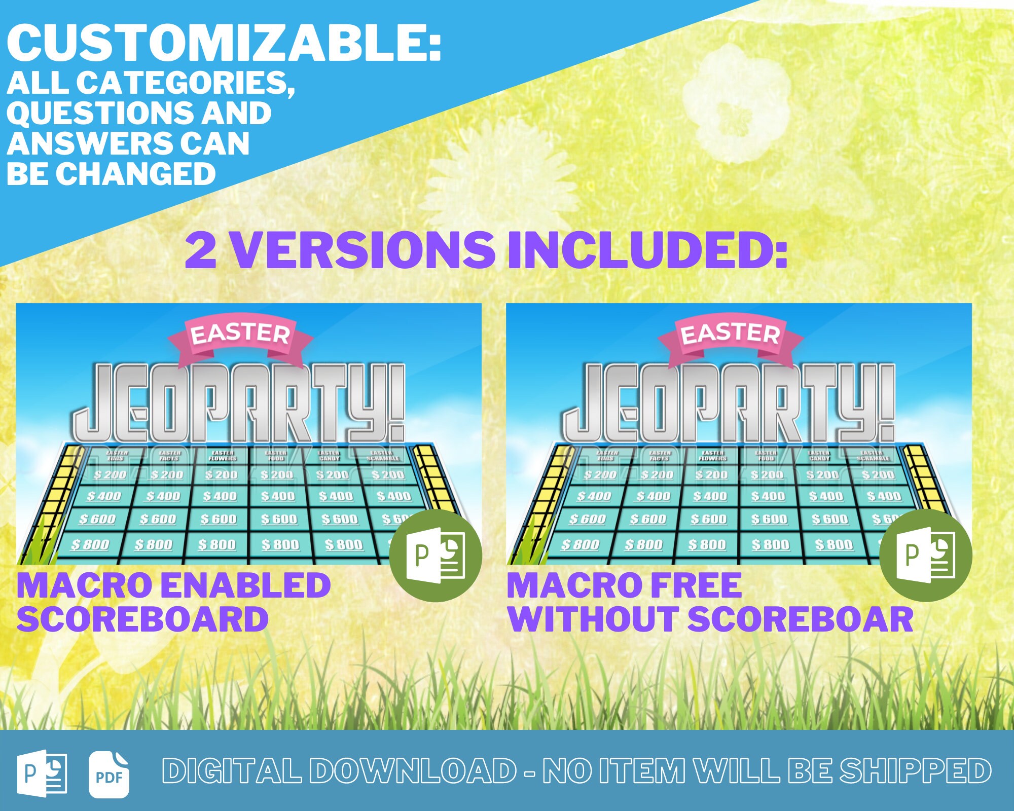Jeoparty Game EASTER | Powerpoint Game | Game for Zoom | Virtual Party ...
