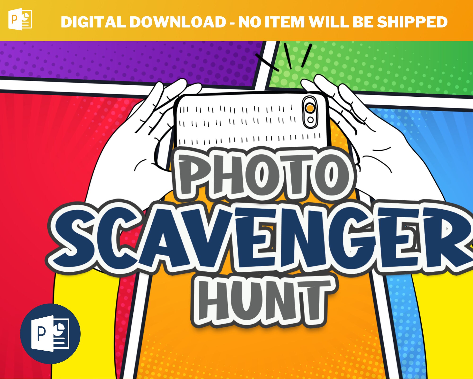 Photo Scavenger Hunt Powerpoint Game Party Game Family Party Game ...