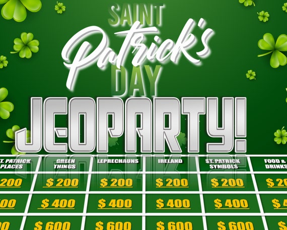 St Patricks Day Jeoparty Powerpoint Game Saint - Etsy