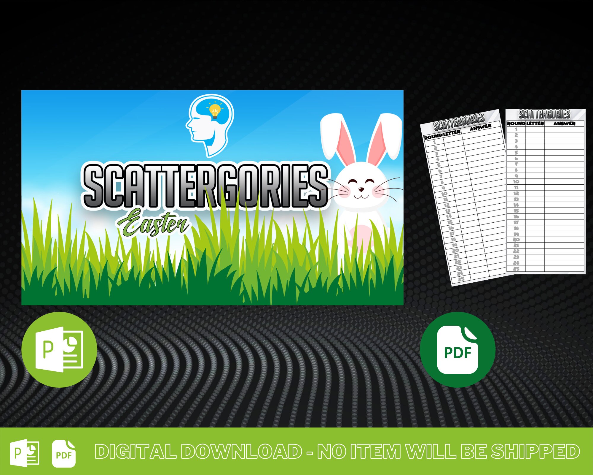 Scattergories Easter Game Powerpoint Game Party Game - Etsy