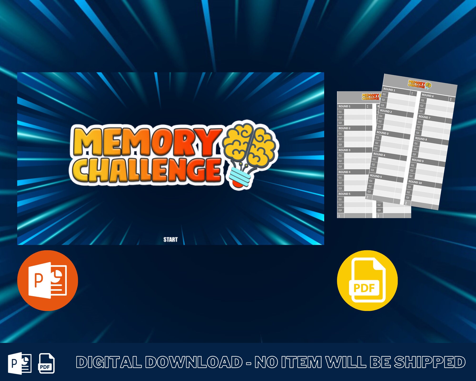 Memory Challenge Picture Memory Game Powerpoint Game Games for Family ...