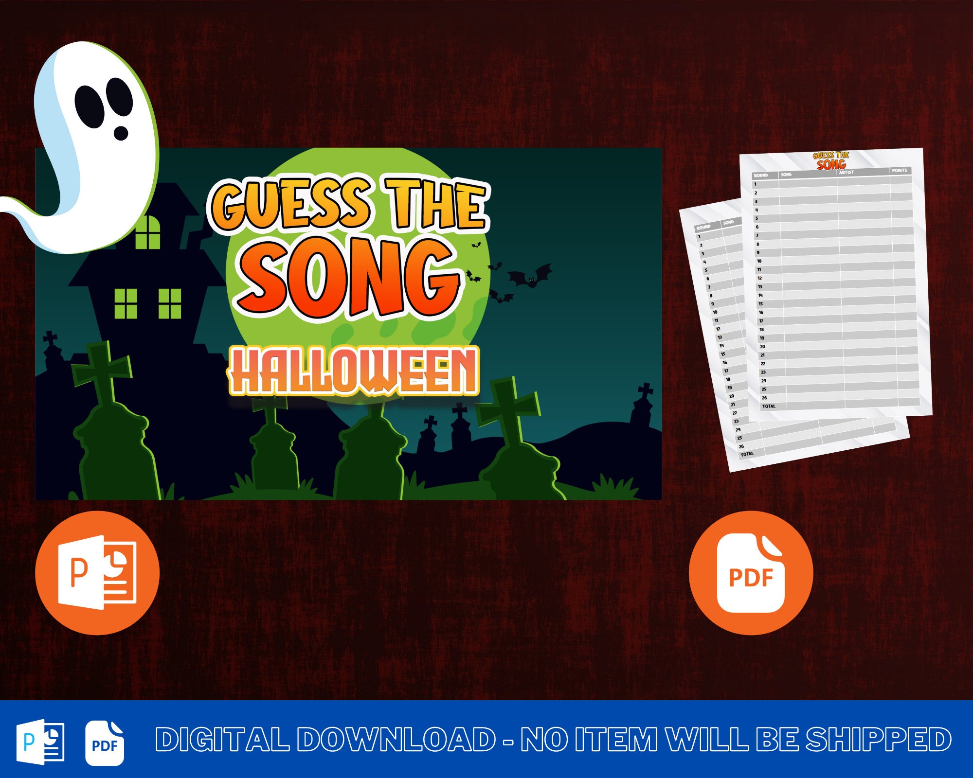 Guess the Song HALLOWEEN Powerpoint Game Music Quiz Lyrics Game for ...