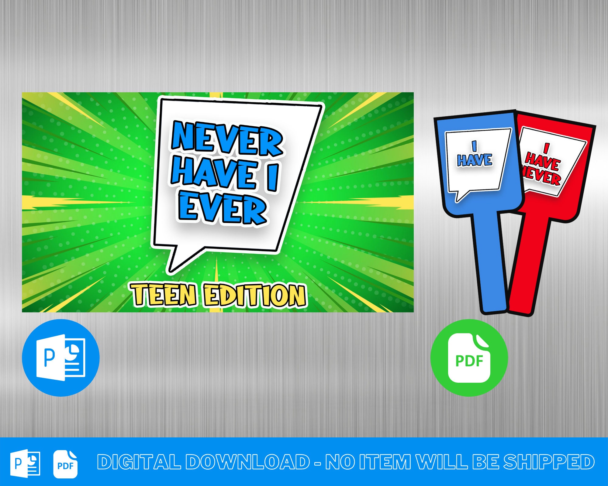 Never Have I Ever TEEN EDITION Powerpoint Party Game Teen Party Zoom ...