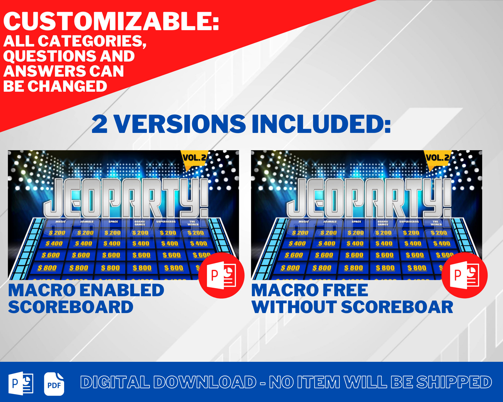 Jeoparty Game Vol. 2 | Powerpoint Game | Game for Zoom | Jeopardy Game ...