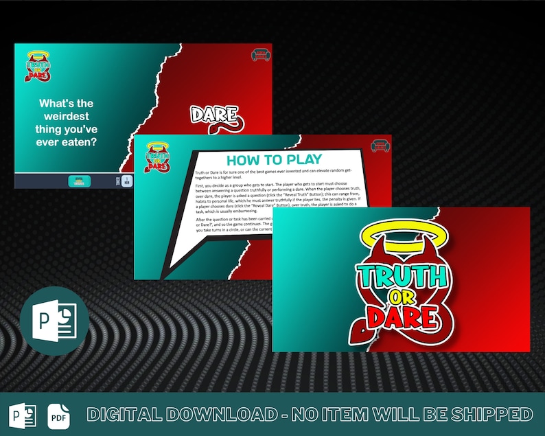 Truth or Dare Virtual Party Game Game for Couples BFF - Etsy