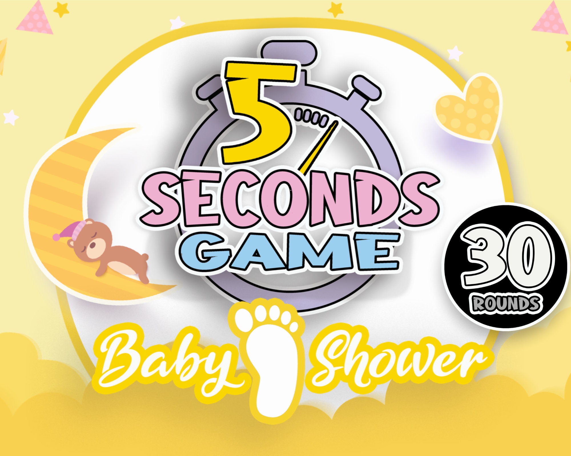 5 Seconds Game BABY SHOWER 5 Second Rule Game PowerPoint | Etsy