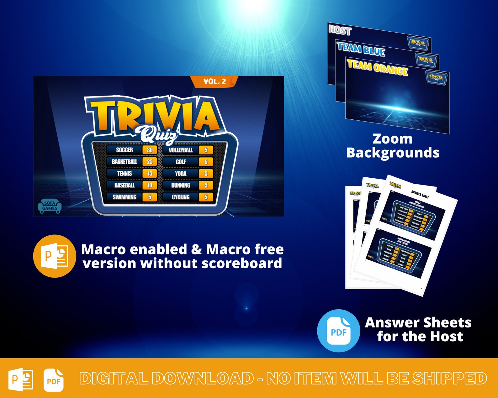 Trivia Quiz Vol 2 | Party Game | Editable Family Feud Quiz Game I ...