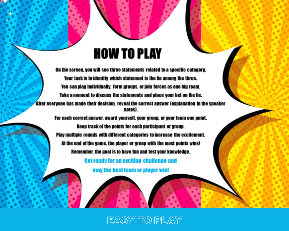 2 Truth and a Lie | Powerpoint Game | Pub Quiz | Party Game | Family ...