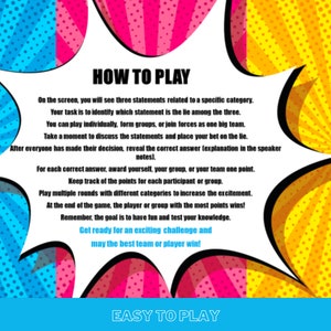 2 Truth and a Lie | Powerpoint Game | Pub Quiz | Party Game | Family ...