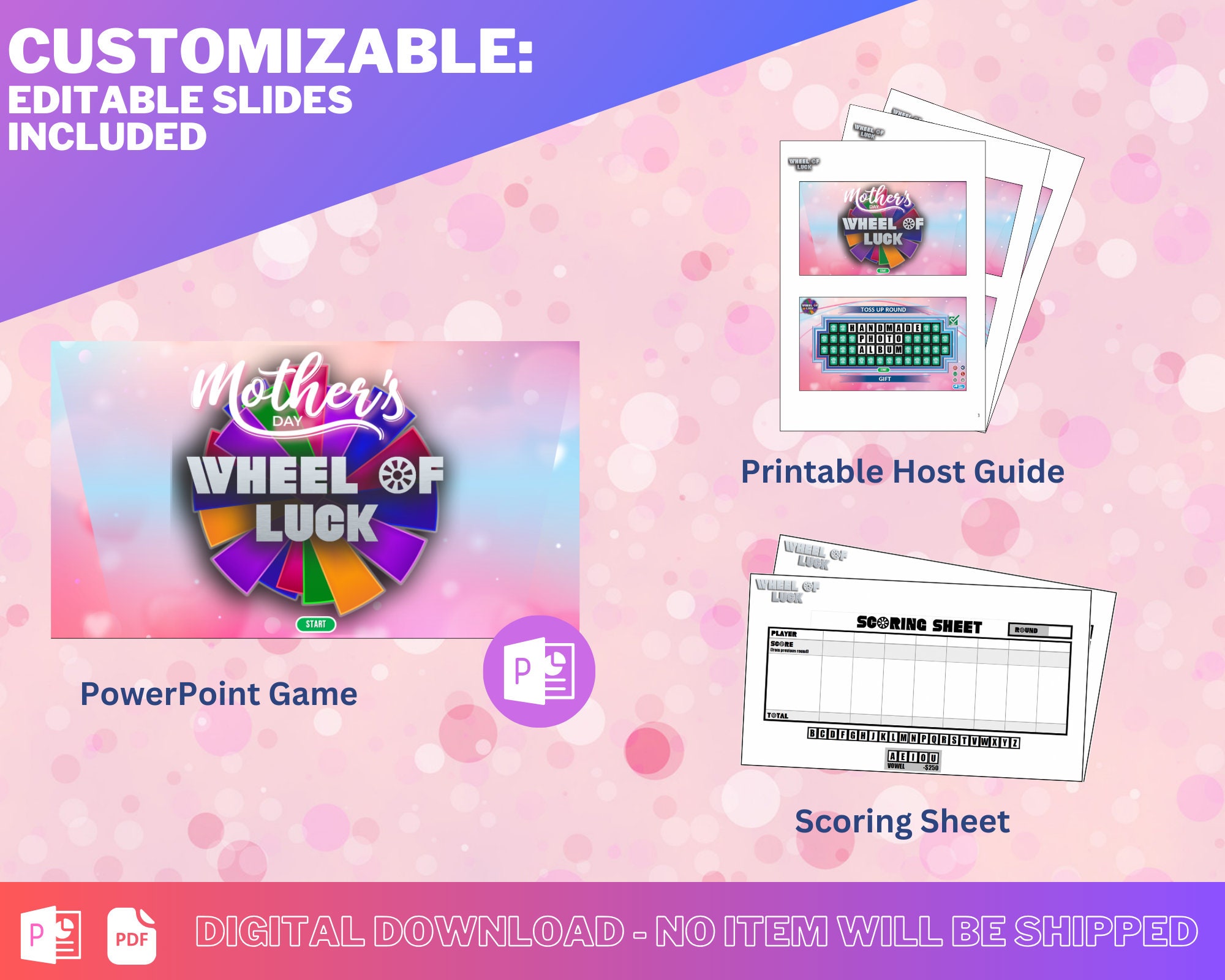 Mother's Day Wheel of Luck | Spin the Wheel Game | Spinning Wheel L ...