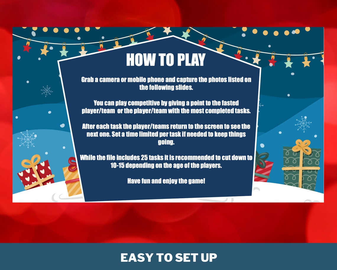 Photo Scavenger Hunt CHRISTMAS Powerpoint Game Party Game Family Party ...