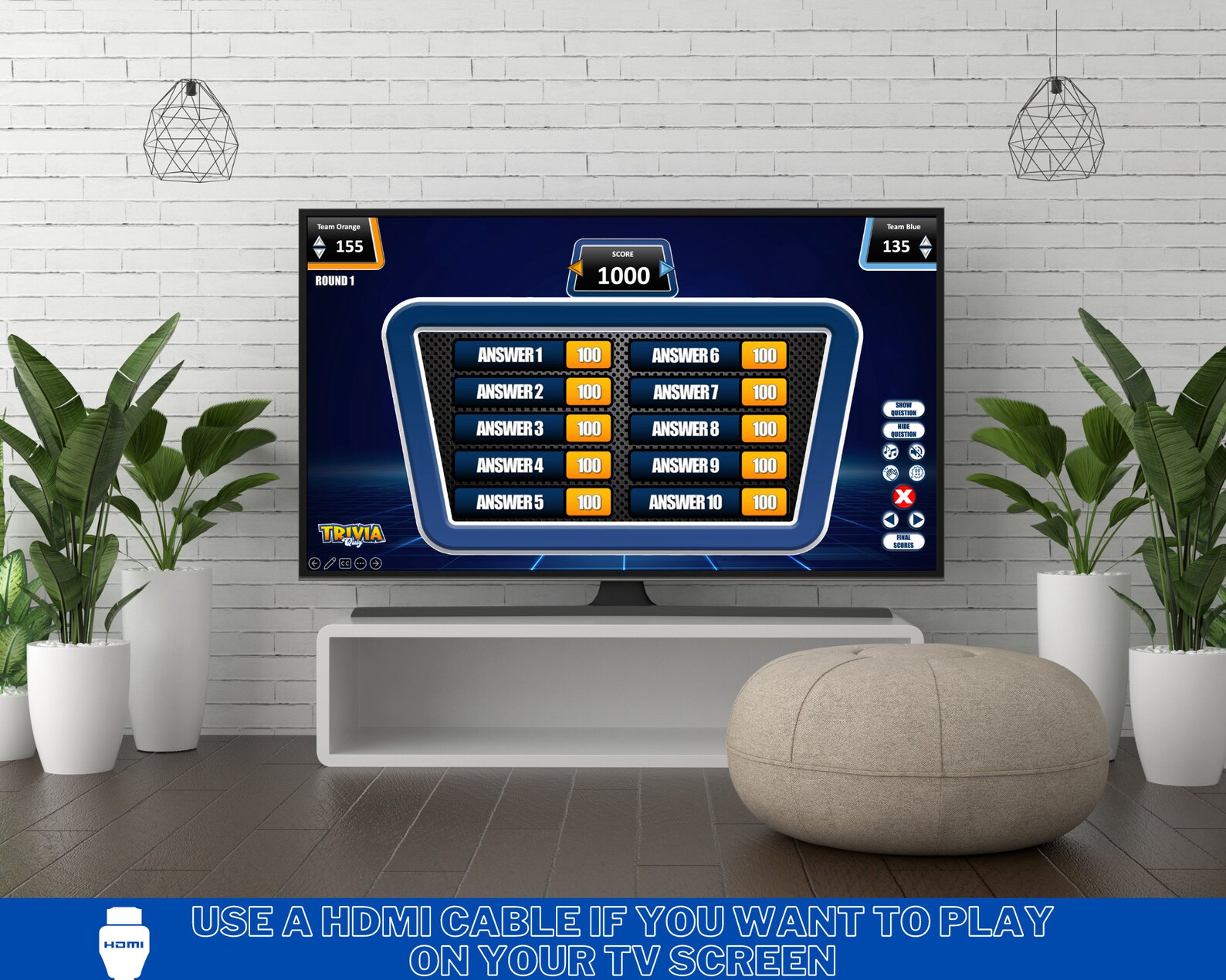Trivia Quiz TEMPLATE | Party Game | Editable Family Feud Quiz Game I ...