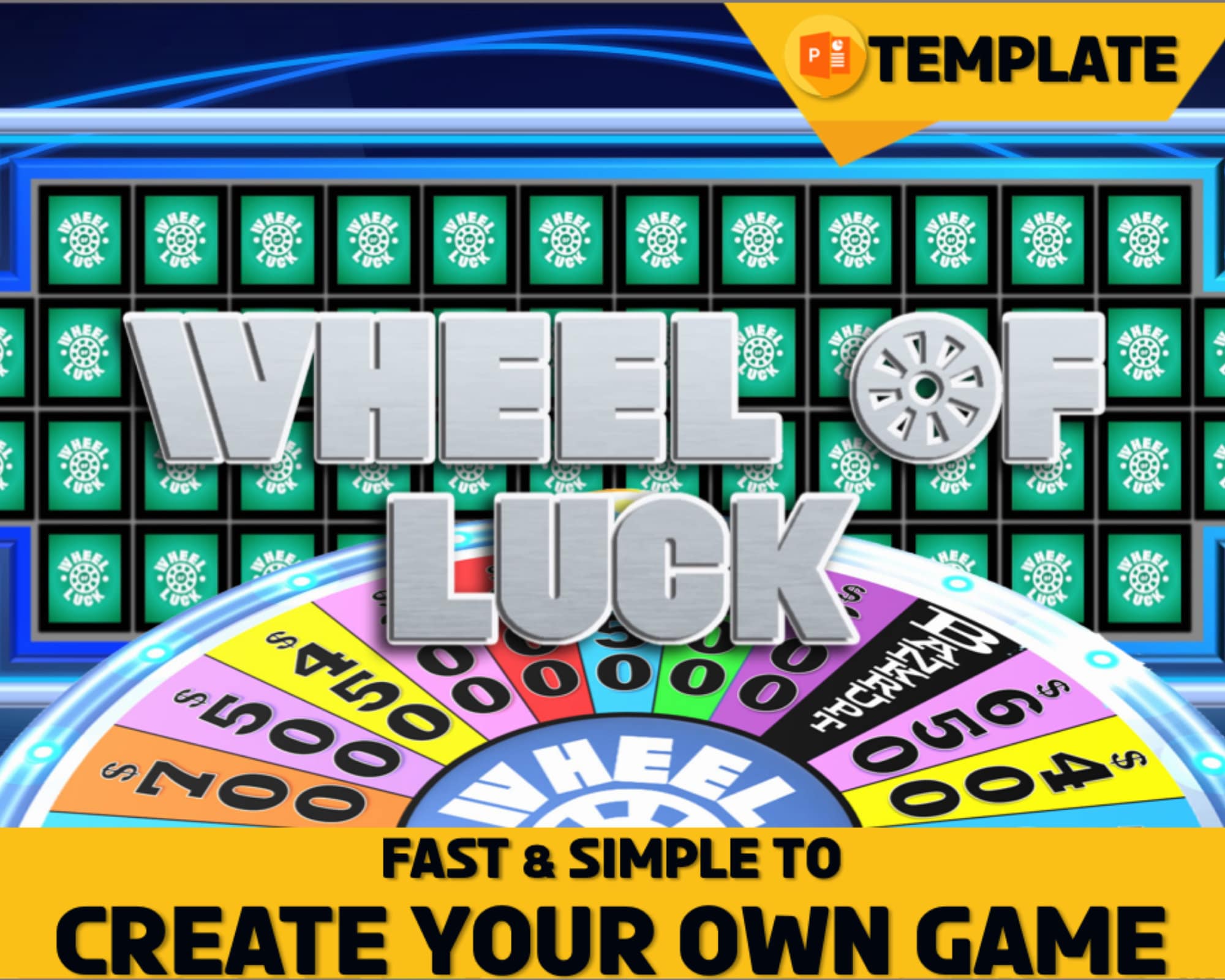 Wheel of Luck TEMPLATE | Spin the Wheel Game | Spinning Wheel L ...