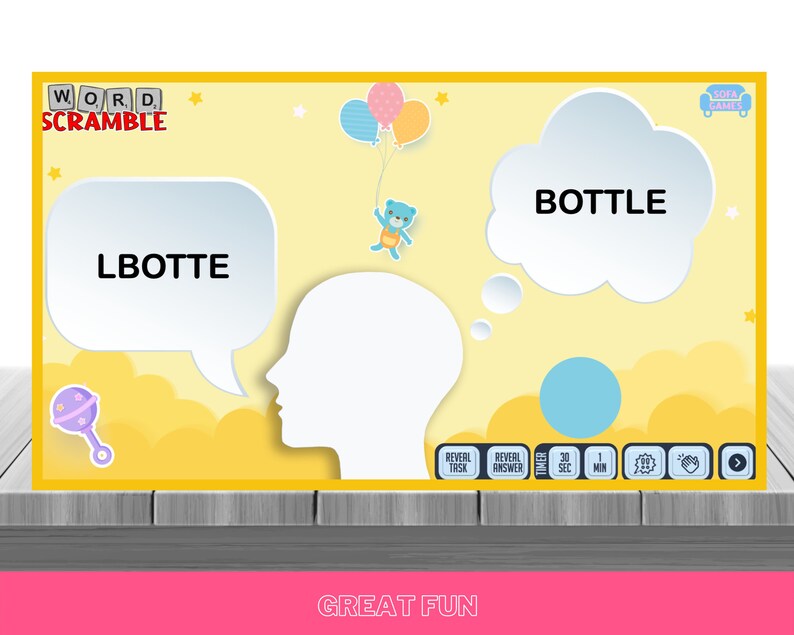 Word Scramble Anagram Jumble Game Baby Shower Powerpoint | Etsy