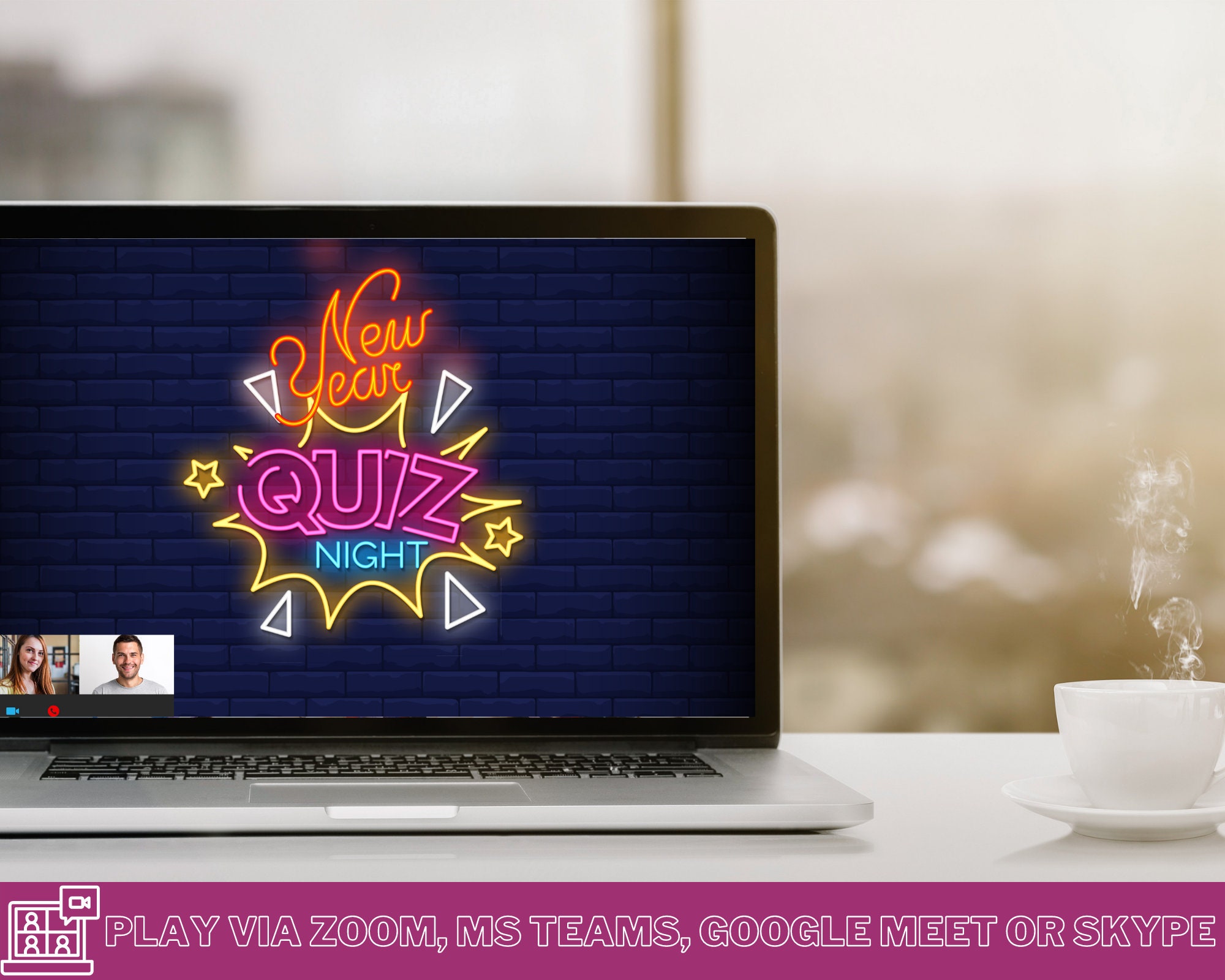 NEW Year's Quiz | Virtual Powerpoint Quiz for Zoom | New Year Party ...