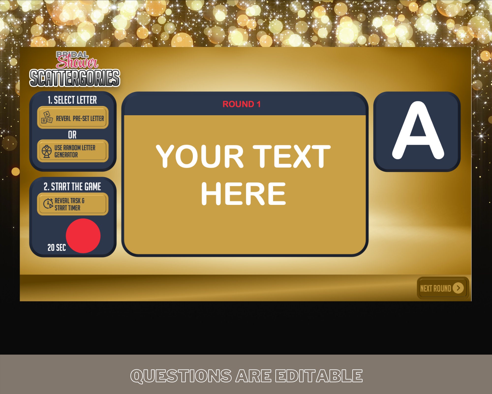 Scattergories Bridal Shower Game Powerpoint Game Party Game Family ...