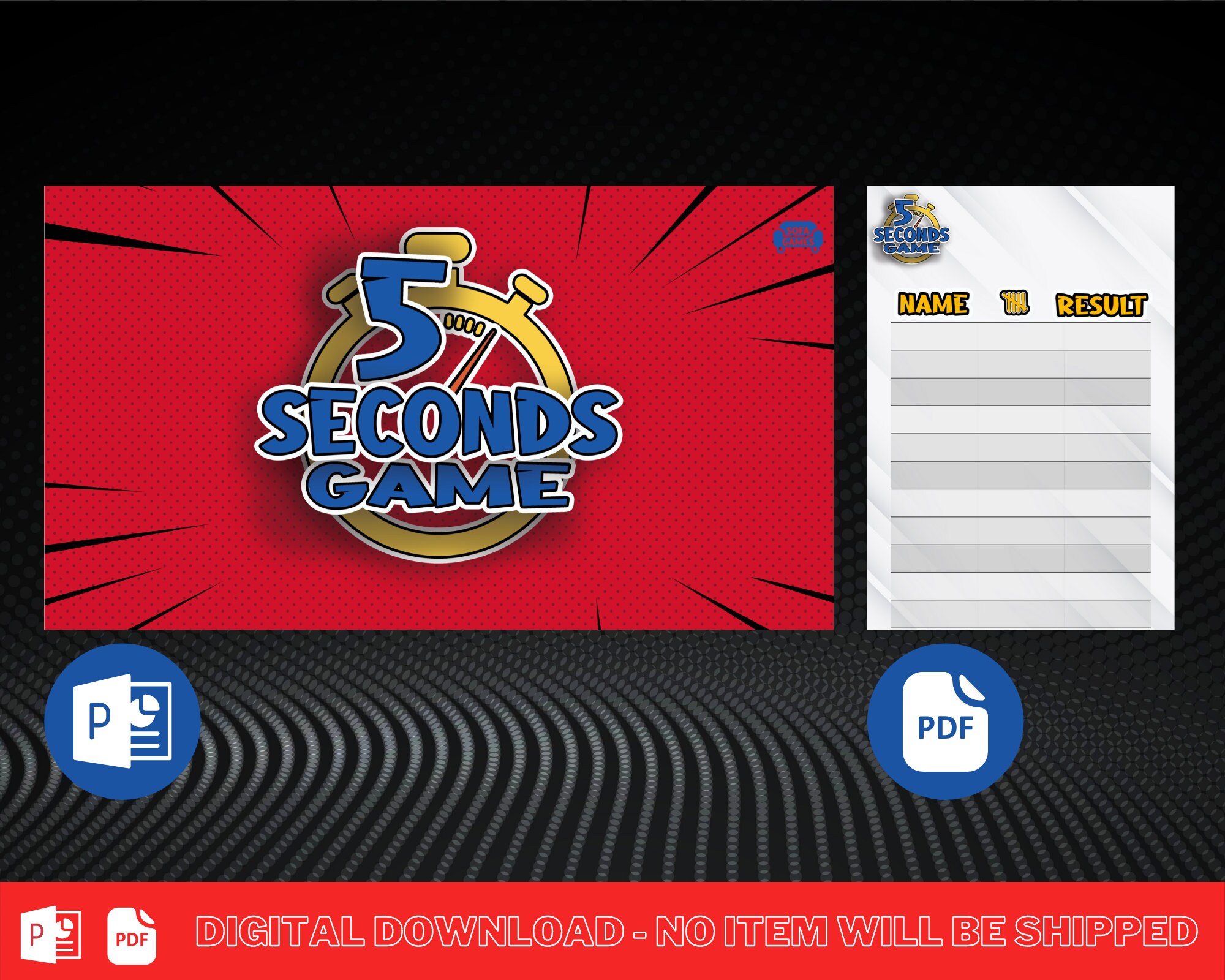 5 Seconds Game | ORIGINAL | 5 Second Rule Game | Powerpoint Game ...