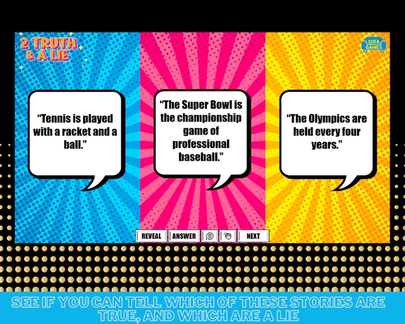 2 Truth and a Lie | Powerpoint Game | Pub Quiz | Party Game | Family ...