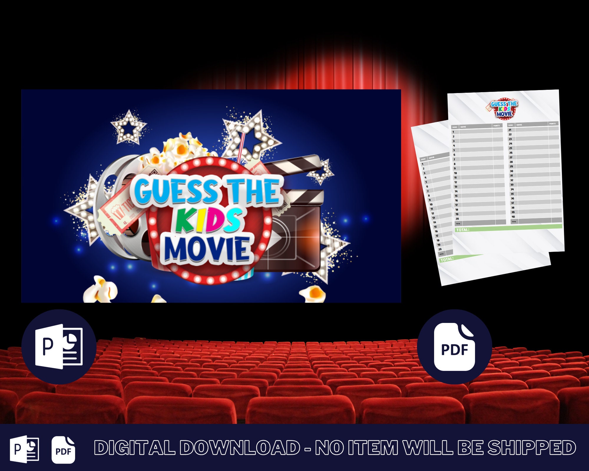 Guess the Kid's Movie Powerpoint Game Family Party Game Kids Party Game ...