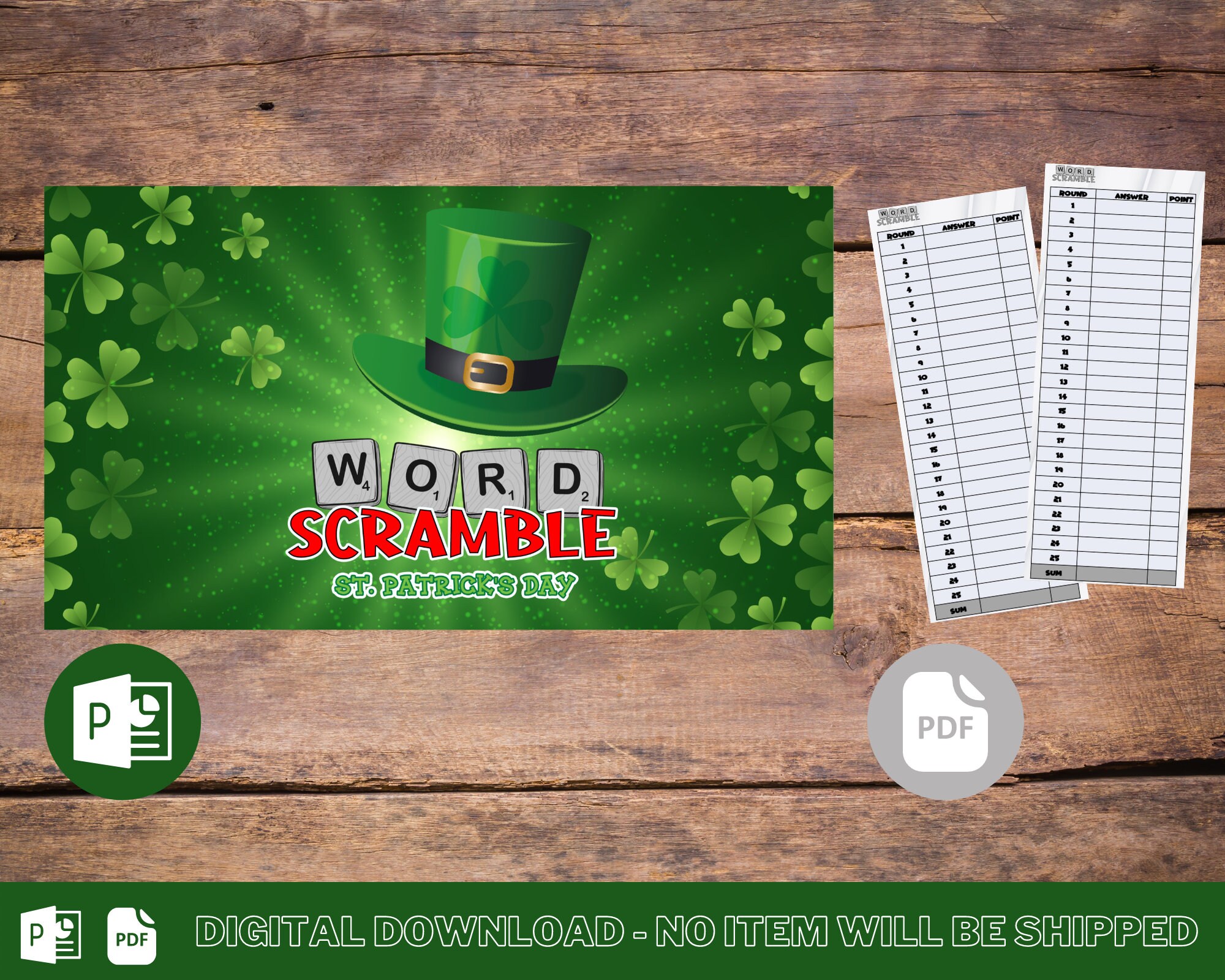 Word Scramble Anagram Jumble Game St. Patrick's Day Powerpoint Game ...