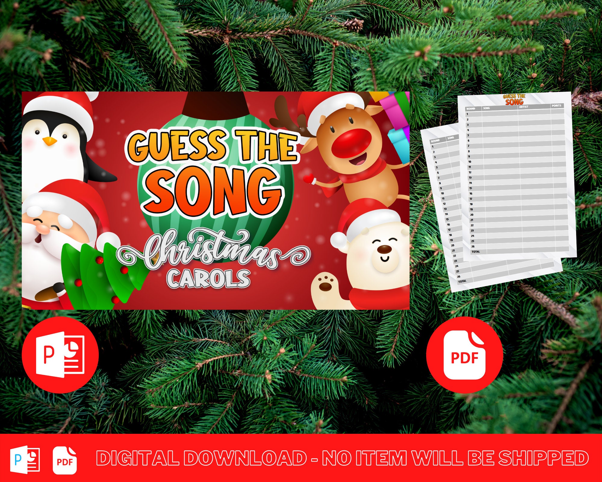 Guess the Song CHRISTMAS CAROLS | Powerpoint Game | Music Quiz | Lyrics ...