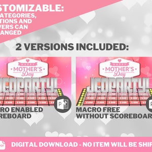 Mother's Day Jeoparty | Powerpoint Game | Mother's Day Game | Family ...