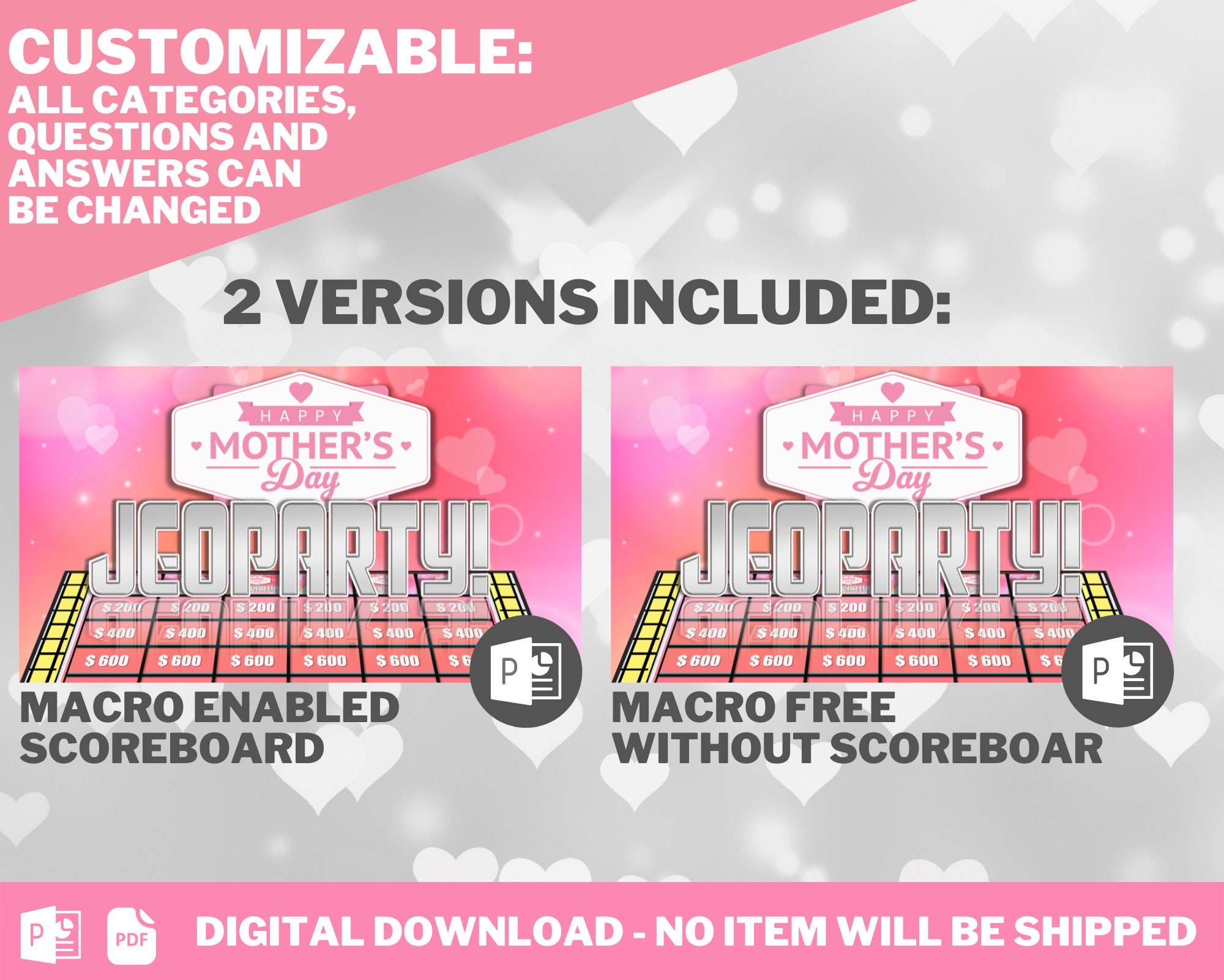 Mother's Day Jeoparty Powerpoint Game Mother's Day Game Family Game ...