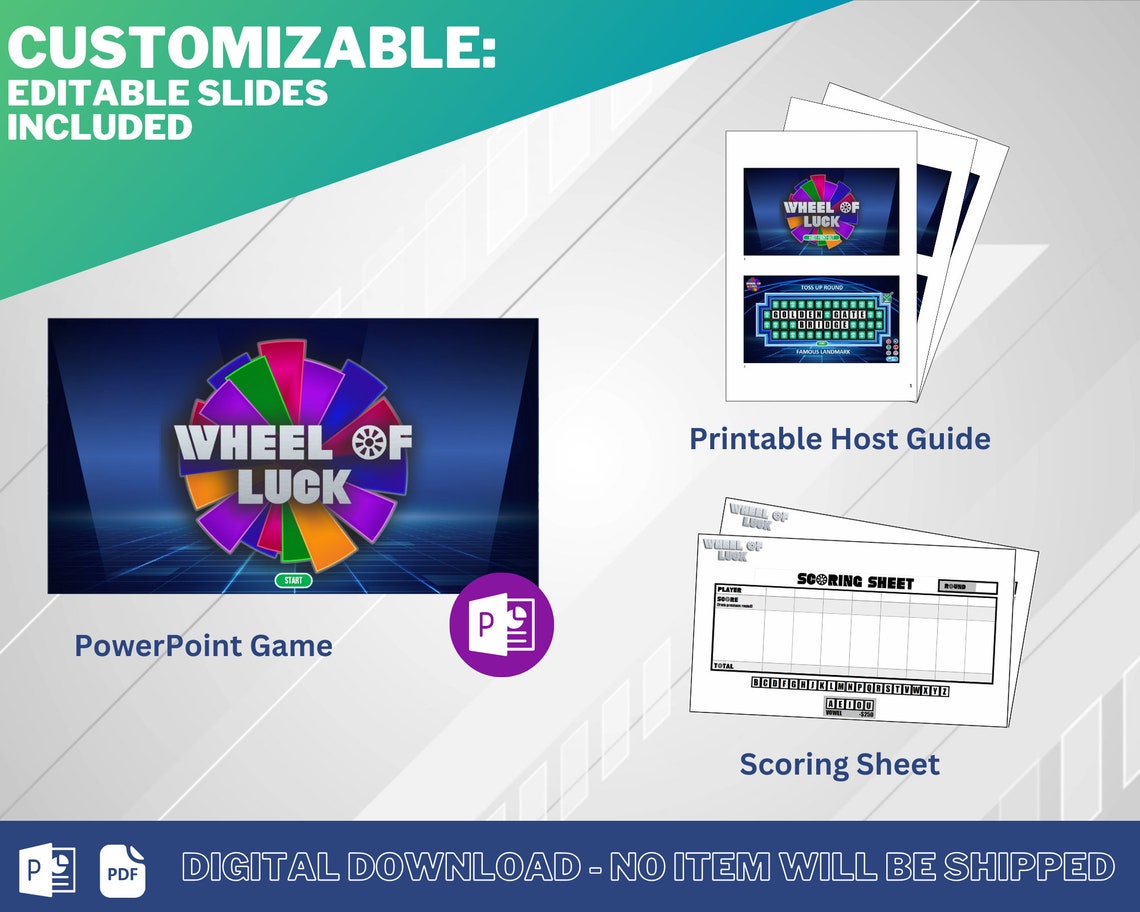 Wheel of Luck Spin the Wheel Game Spinning Wheel L Powerpoint Games for ...