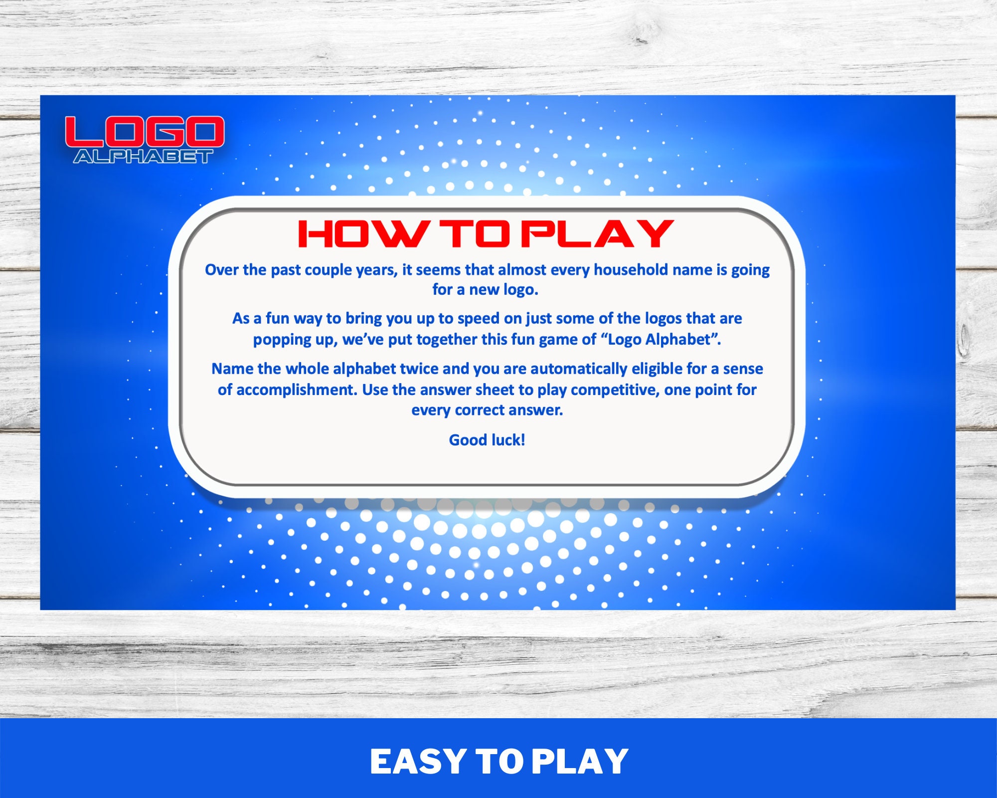 Logo Alphabet | Party Game | Brand Quiz | Powerpoint Game | Zoom Party ...