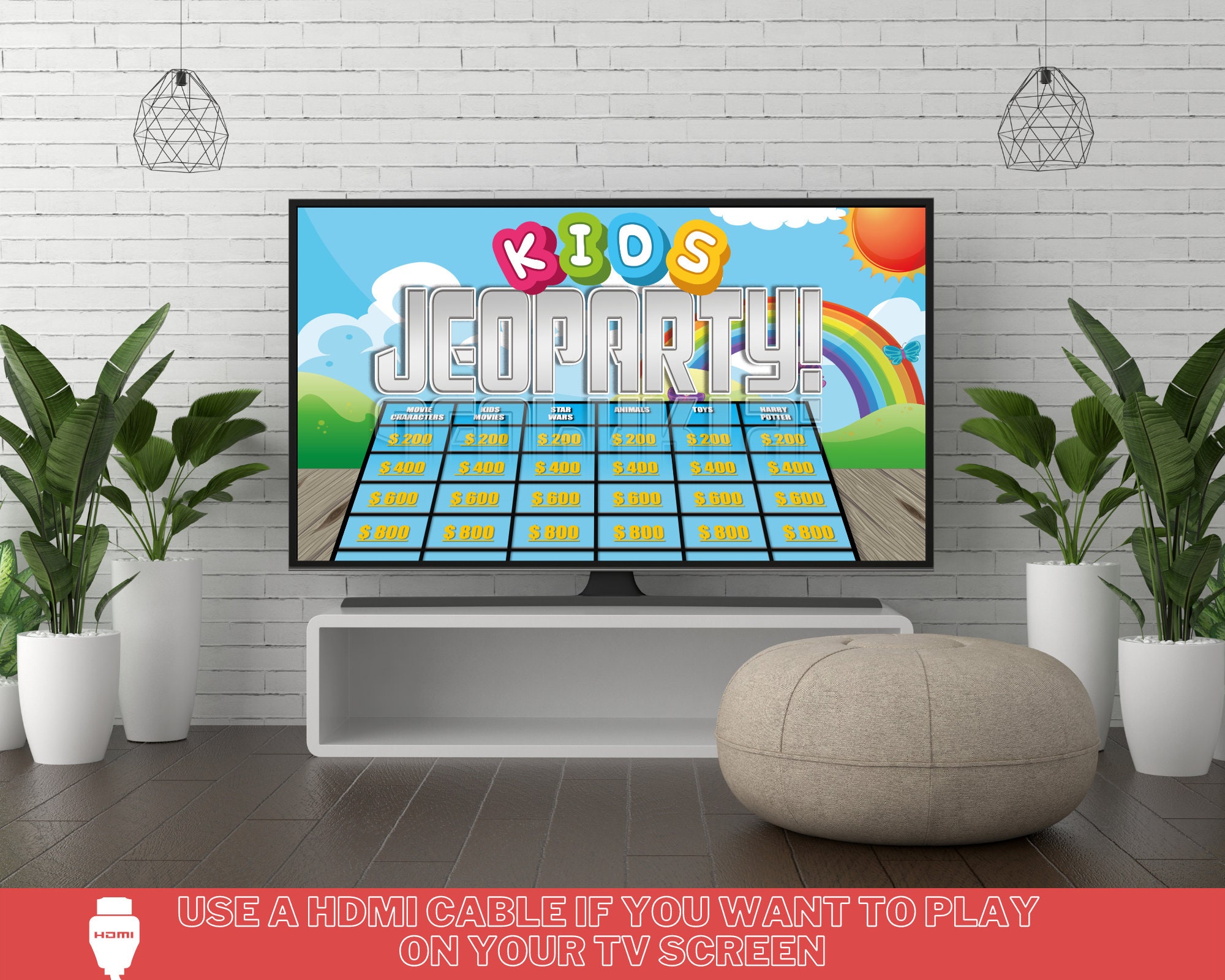 Kids Jeoparty Powerpoint Game Kids Game for Zoom Birthday Game Virtual ...