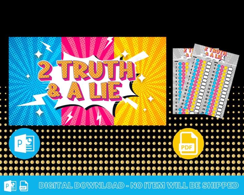 2 Truth and a Lie | Powerpoint Game | Pub Quiz | Party Game | Family ...