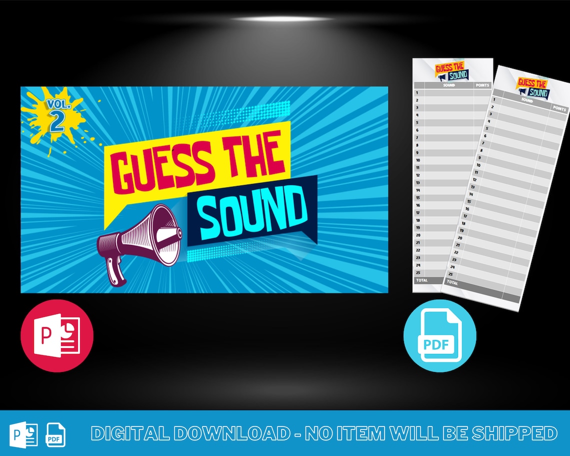 Guess the Sound Vol. 2 | Powerpoint Party Game | Games for Adults and ...