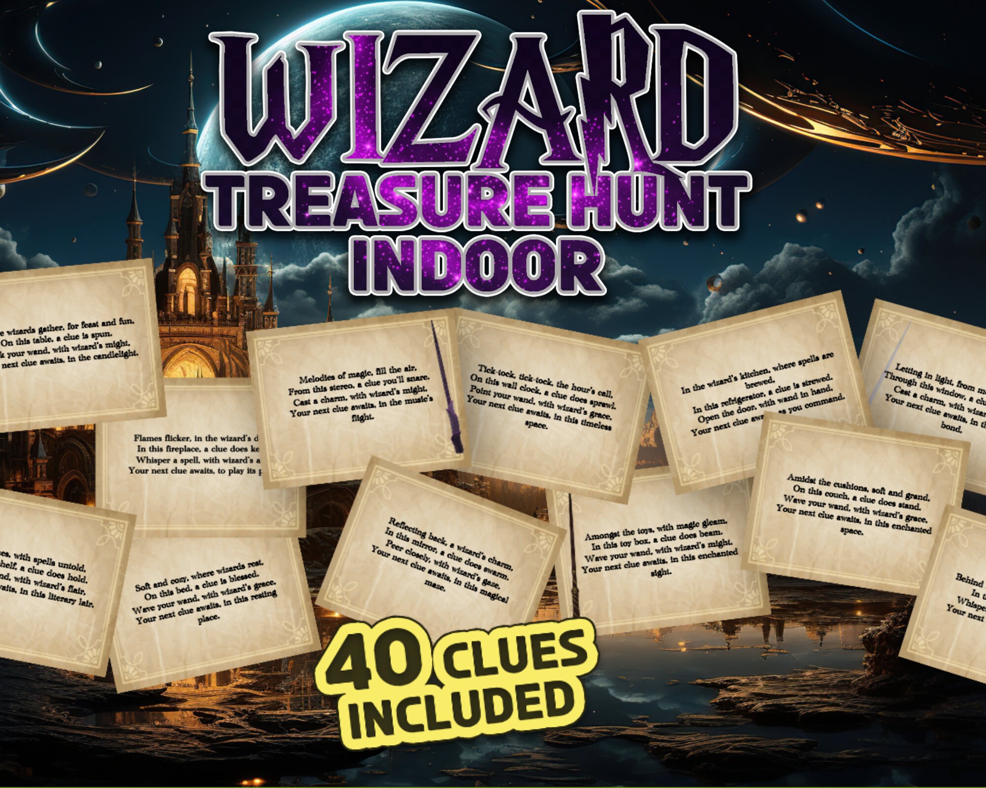 Wizard Treasure Hunt Indoor Magic Scavenger Hunt Indoor Game for Kids ...