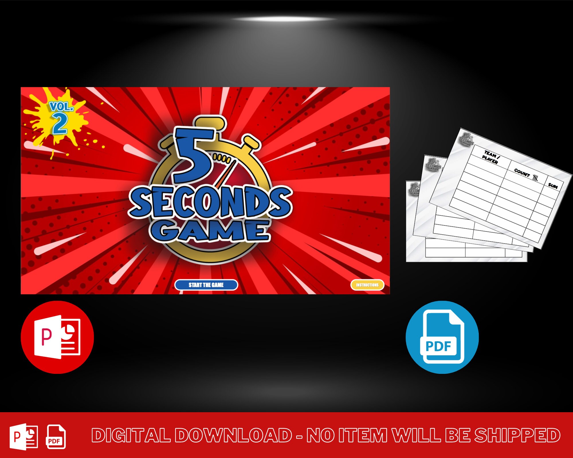 5 Seconds Vol. 2 5 Second Rule Game Powerpoint Game - Etsy