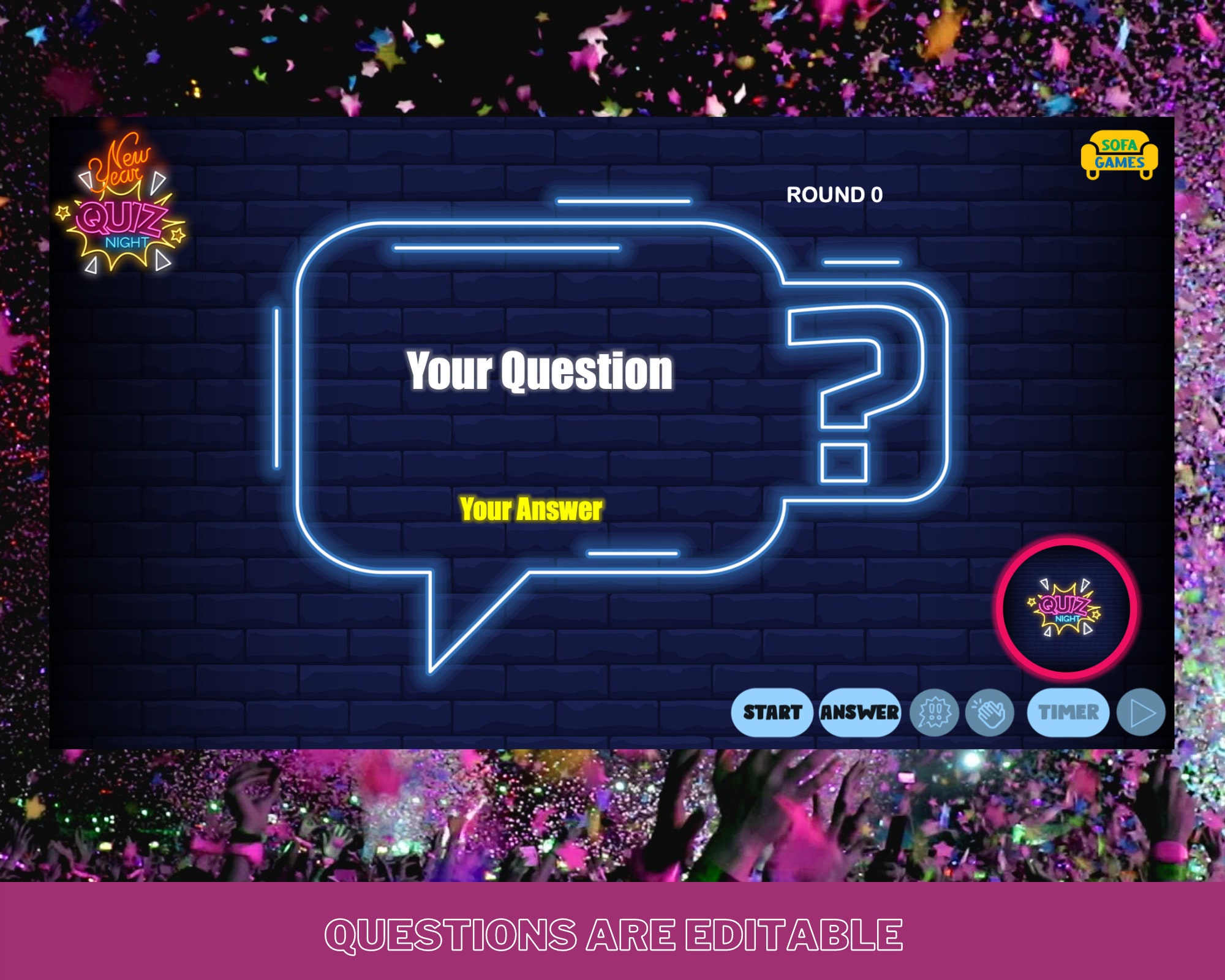 NEW Year's Quiz Virtual Powerpoint Quiz for Zoom New Year Party Game ...