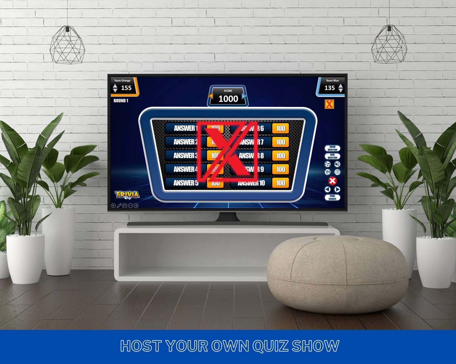 Trivia Quiz TEMPLATE | Party Game | Editable Family Feud Quiz Game I ...