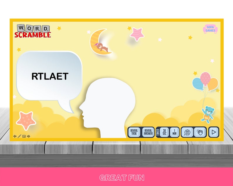 Word Scramble Anagram Jumble Game Baby Shower Powerpoint | Etsy