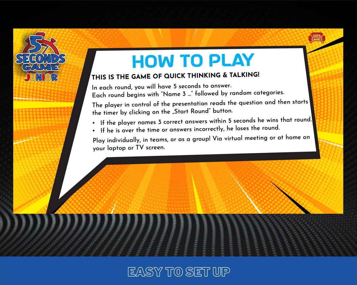 5 Seconds Game | JUNIOR | 5 Second Rule Game | Powerpoint Game | Family ...