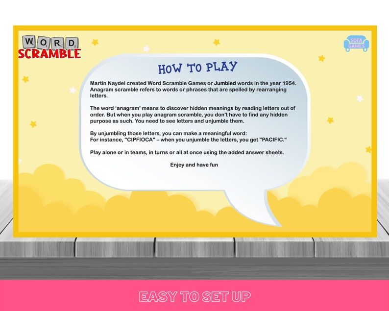 Word Scramble Anagram Jumble Game Baby Shower Powerpoint | Etsy