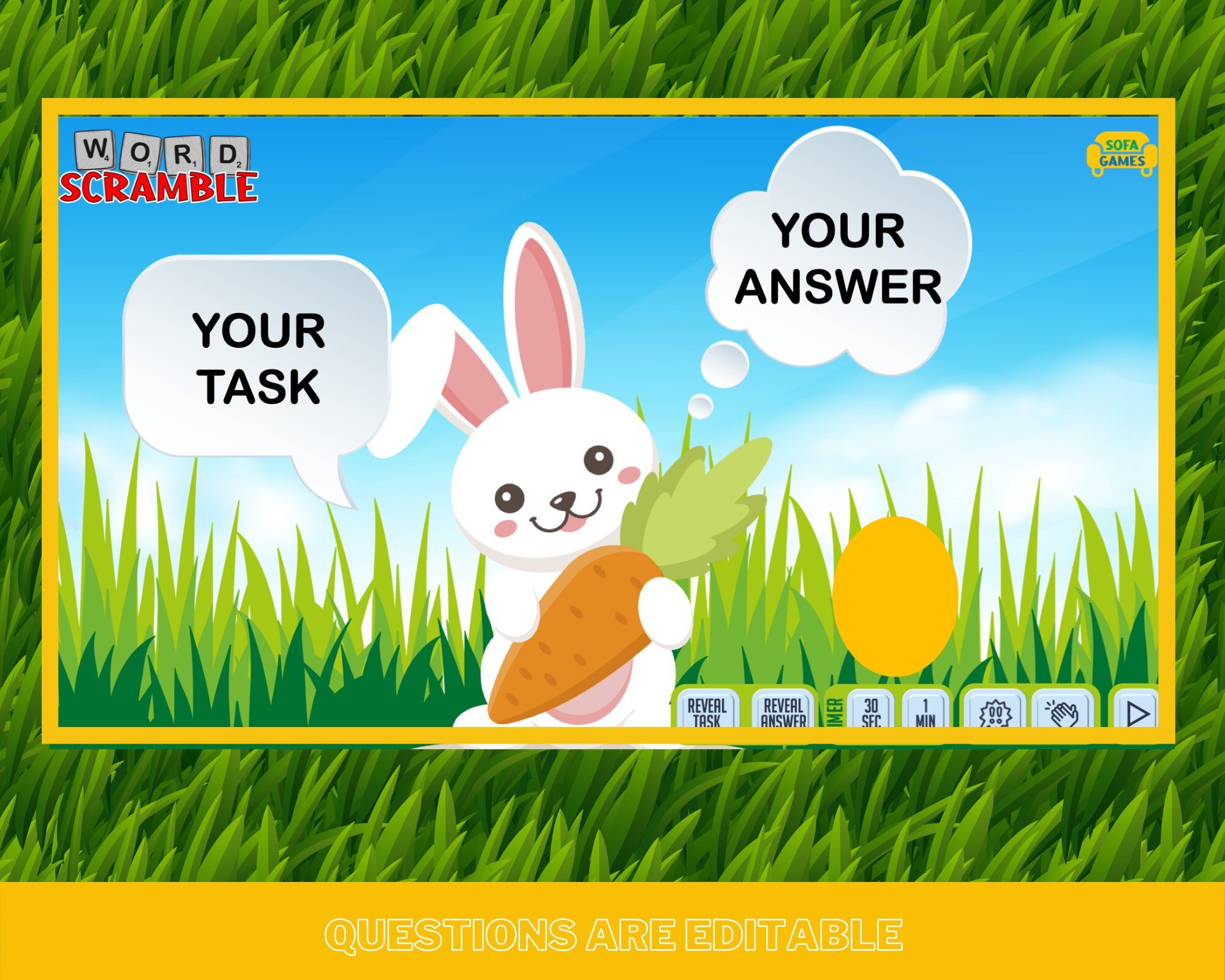 Word Scramble Anagram Jumble Game Easter | Powerpoint Game | Party Game ...