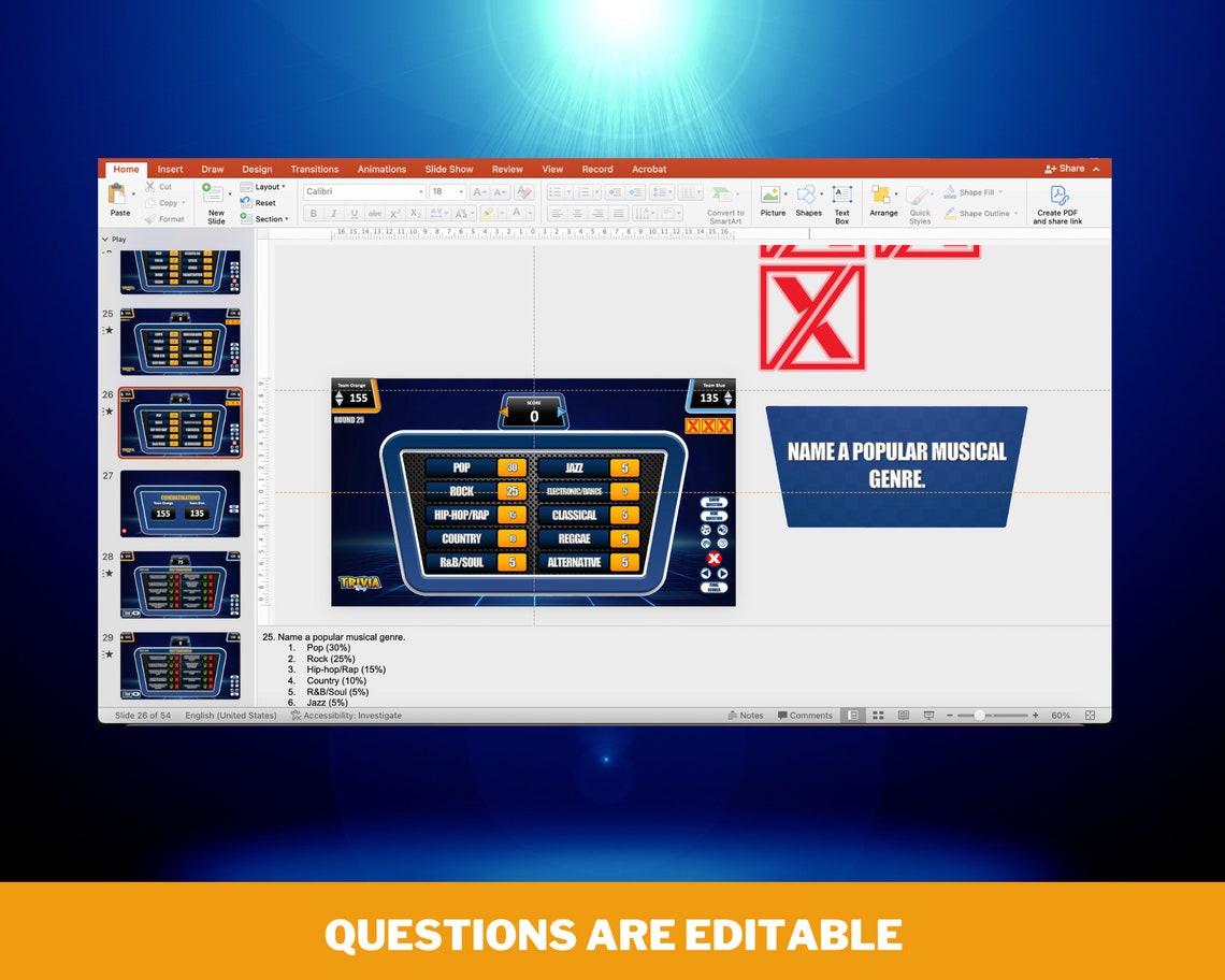 Trivia Quiz Vol 2 | Party Game | Editable Family Feud Quiz Game I ...