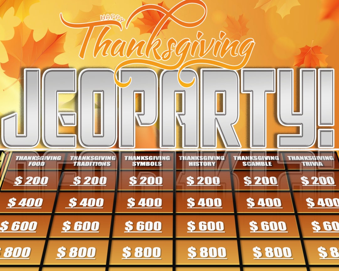 Thanksgiving Jeoparty | Powerpoint Game | Thanksgiving Game for Zoom ...