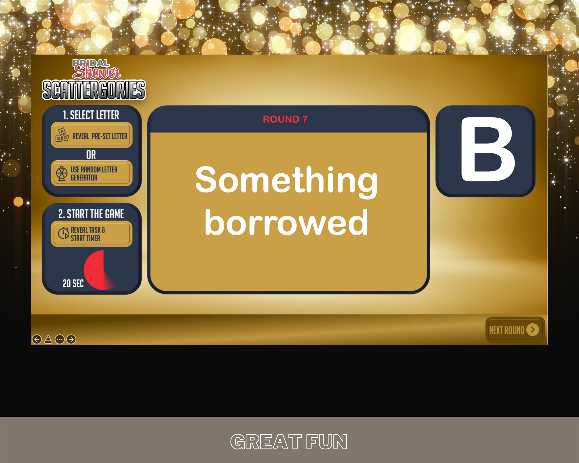 Scattergories Bridal Shower Game Powerpoint Game Party Game Family ...