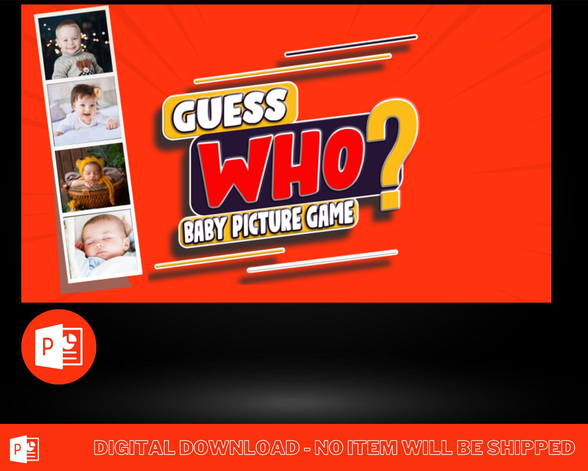 Guess Who | Baby Picture Game | Customizable Template | Powerpoint Game ...