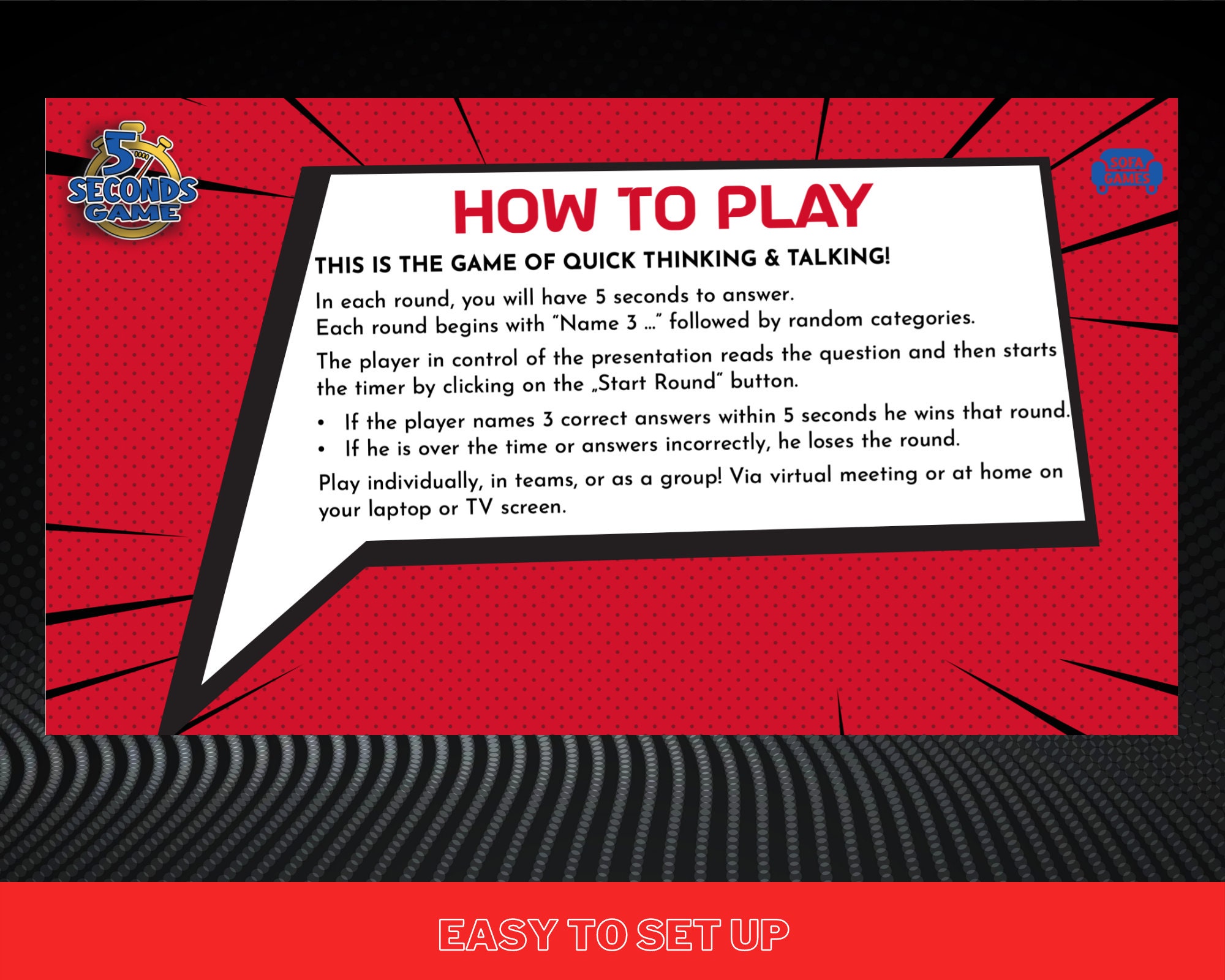 5 Seconds Game | ORIGINAL | 5 Second Rule Game | Powerpoint Game ...