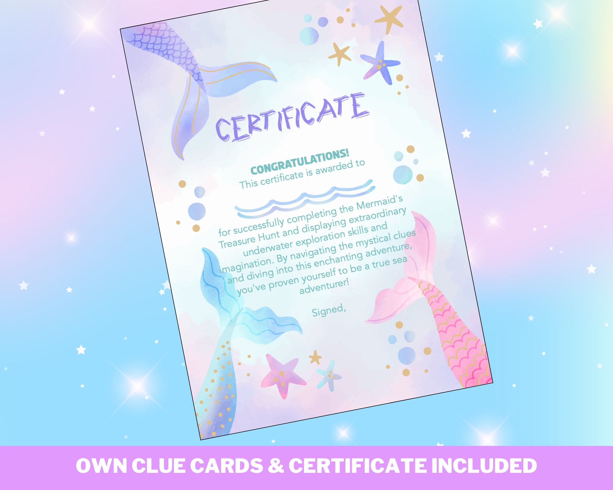 Mermaid Treasure Hunt Outdoor Mermaid Scavenger Hunt Outdoor Game for ...