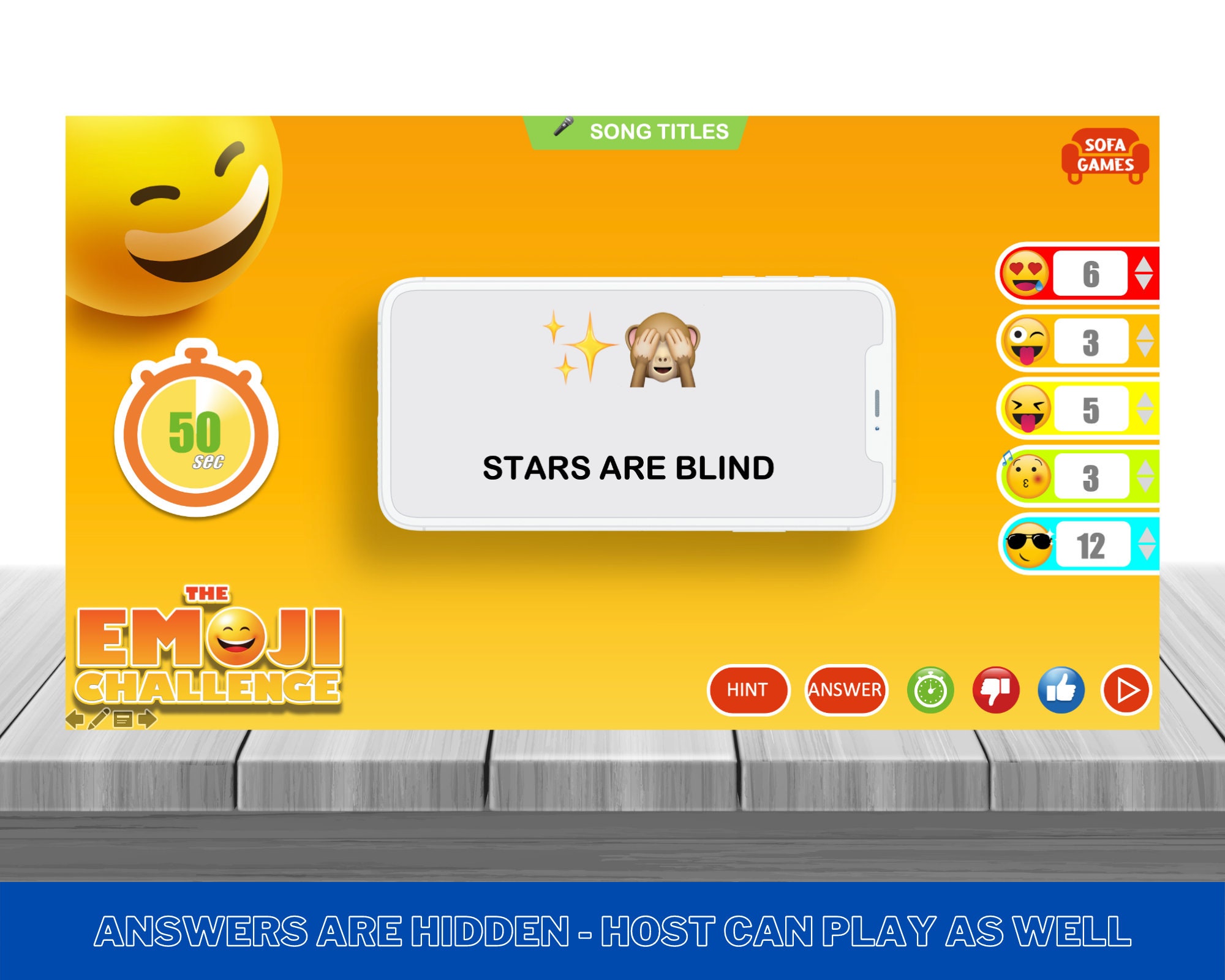 Emoji Challenge ORIGINAL Party Game Fun Virtual Quiz Perfect for ...